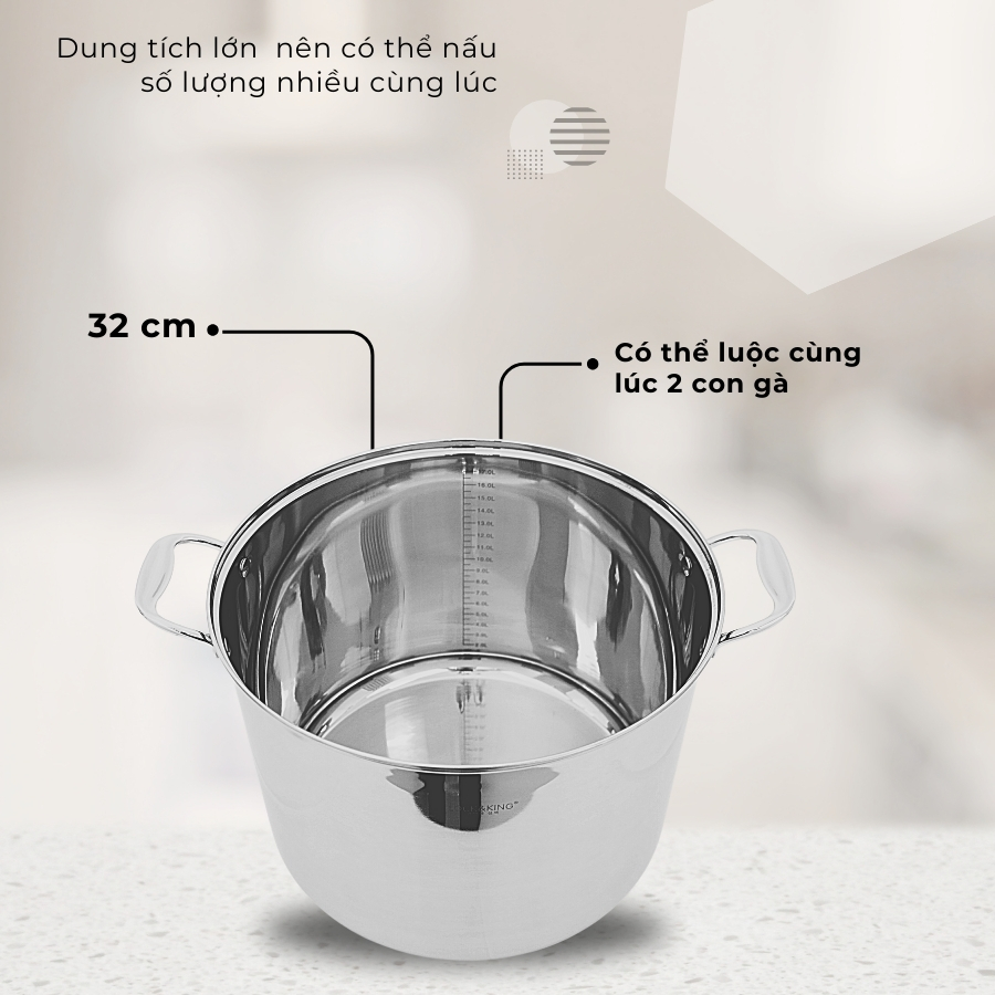 Bộ nồi luộc gà inox Lock&King 32cm LK-324